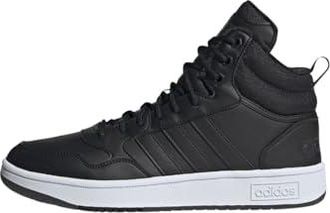 adidas Homme Hoops 3.0 Mid Lifestyle Basketball Classic Fur Lining Winterized Shoes Chaussures, Core Black/Cloud White, Fraction_40_and_2_Thirds EU