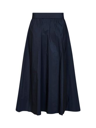 Max Mara Womens Midi Skirt Wkdalpaca Blue Taffeta Polyester