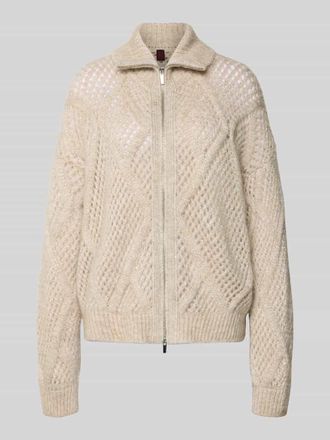Stefanel Cardigan aus Mohair-Mix mit Zweiwege-Reißverschluss