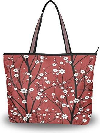 HMZXZ RXYY Sac à main et sac à main pour femme Motif cerisier japonais - Multicolore - multicolore, Medium