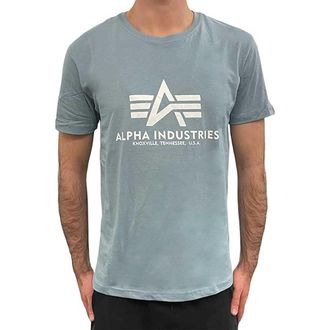 Alpha Industries Alpha Industries Herren Camiseta Basic para Hombre Kurzarm Shirt, Greyblue
