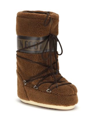Moon Boot Womens Icon Teddy Boots Brown Upper Acrylic