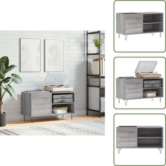 vidaXL Armoire &agrave; disques sonoma gris 85x38x48 cm bois ding&eacute;nierie - Meuble &agrave; Disques - Armoire &agrave; Disques - Rangement Vinyle - &Eacute;tag&egrave;re Disque - Support