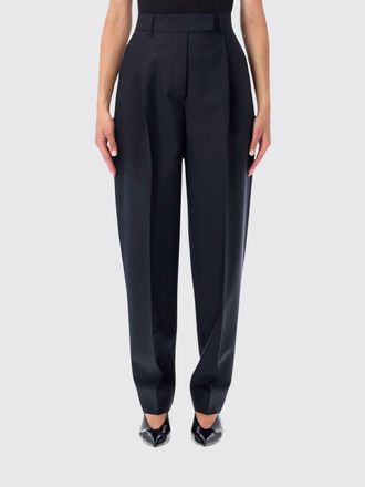R&oacute;he Pantalon large taille haute en laine vierge et mohair &agrave; pinces