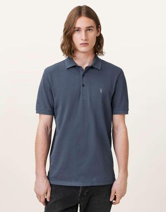 AllSaints Reform - Kurzärmliges Polohemd in Marineblau