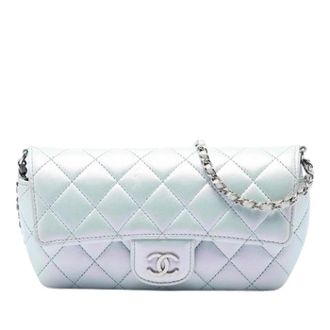 Chanel Pre-owned Quilted Lambskin Sonnenbrillen Case - - Pre-owned - Damen - Blau - ONE SIZE