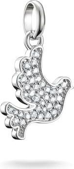 Thomas Sabo Charm Club Connect CC1267-051-14 Breloque en argent 925 recyclé Colombe de la paix