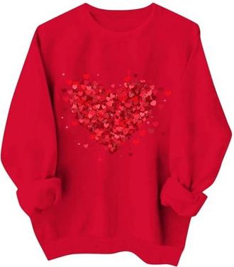 Generic Sweat-shirt pour femme - Manches longues - Automne - Hiver - Polaire - Sans capuche - Imprim&eacute; coeur - Polaire - Avec dictons - T-shirt de sport festif