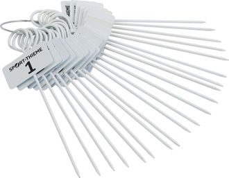 Sport-Thieme Stecktafeln Wurf Set | Zur Orientierung und Wurfweiten-Kennzeichnung | Wettersicherer Stahl | 12 oder 20 Schilder | Inkl. Transportring | Outdoor