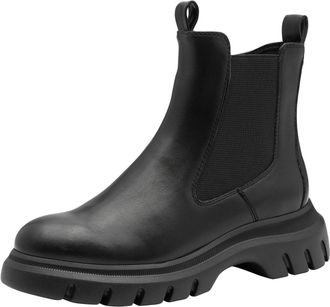 Marco Tozzi Damen Chelsea Boots mit Chunky-Sohle Modern, Schwarz (Black), 37 EU