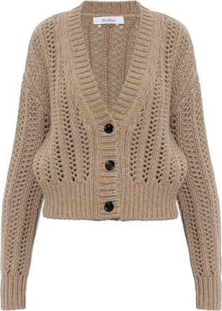Max Mara Cardigan Zaino en Cachemire - Femme - Pulls - Beige - Taille: 42 FR