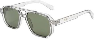 Generic Lunettes de soleil vintage pour homme - Nuances de thé UV400 - Rivets pour femme, 6, Taille unique