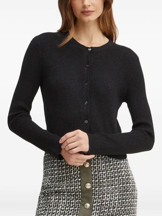 BOSS Gerippter Cardigan - Schwarz