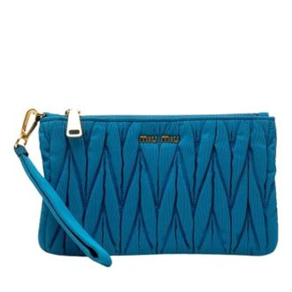 Miu Miu Pre-owned Quilted Nylon Clutch - - Pre-owned - Damen - Blau - ONE SIZE