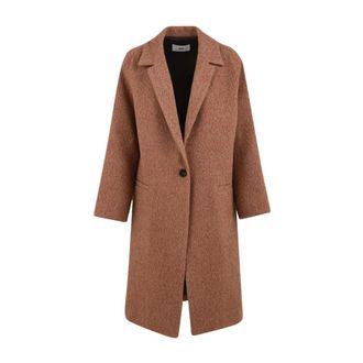 SOLOTRE Mantel mit Knopfleiste und Taschen - - Coats - Damen - Orange - S
