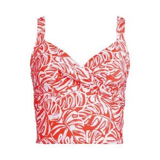 Lands End Kurzes Tankinitop mit V-Ausschnitt, Damen, Gr&ouml;&szlig;e:42 regular, Orange, Elasthan/Nylon-Mischung, by Lands End