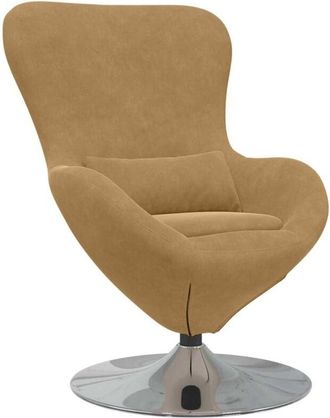 vidaXL Eiersessel Hellbraun 63 x 73 x 90 cm Samt Vidaxl