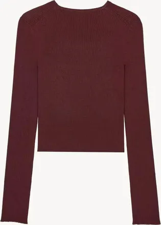 Saint Laurent Ribbed Knit Sweater - Maroon