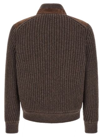Brunello Cucinelli Mens Brown Lamb Leather Jacket Clothing