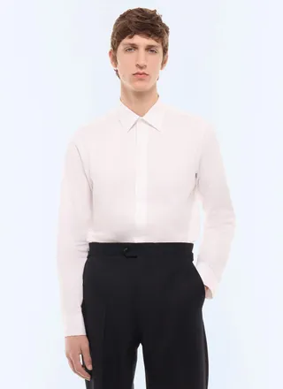 Fursac Chemise gorge cach&eacute;e en twill de coton - Taille 37 - Homme