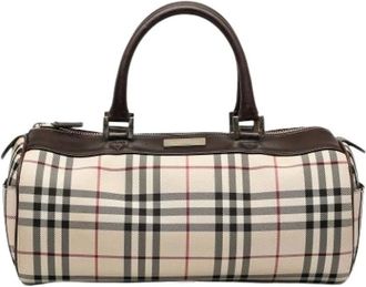 Burberry Sac &agrave; main pr&eacute;-poss&eacute;d&eacute; en toile House Check - Femme - Pre-owned - Beige - Taille: ONE Size