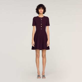 Sandro Robe courte en maille pointelle
