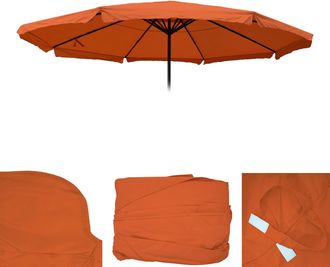 Mendler Ersatz-Bezug für Sonnenschirm Meran Pro, Gastronomie Marktschirm mit Volant Ø 5m, Polyester - Terracotta