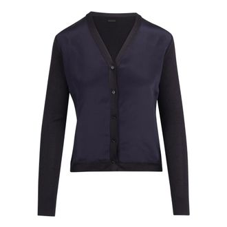 Max Mara Cardigan aus Kaschmir und Seide - - Knitwear - Damen - Blau - M
