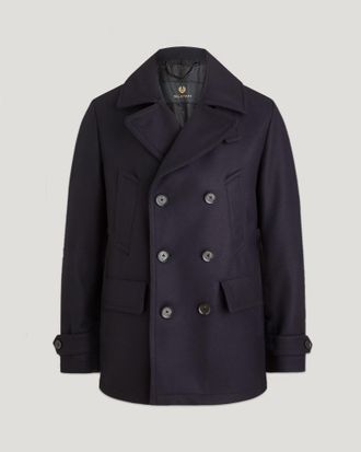 Belstaff Caban Milford Pour Homme M&eacute;lange De Laine Et Cachemire Bleu Encre 44