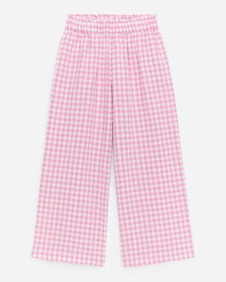 Arket Lockere Hose Aus Baumwolle Und Leinen -Rosa