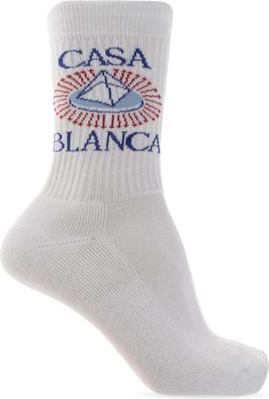 Casablanca Baumwollsocken mit Logo - - Underwear - Herren - Wei&szlig; - S/M