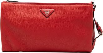 Prada Clutches - Vitello Daino Clutch - Gr. unisize - in Rot - f&uuml;r Damen