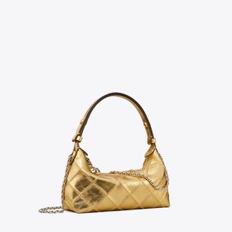 Tory Burch Damen Fleming Pochette in Metallic-Optik