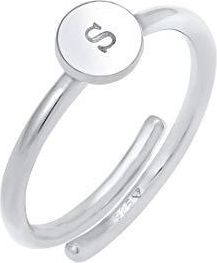 Elli Bague Lettre S Réglable Basic Minimale Bague Femme - (925/1000) Argent