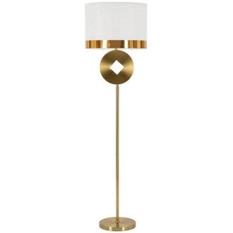 Dmora Dmora - Stehlampe Bore, Bodenlicht, Lampe, Stehleuchte, 40x40 h151 cm, Wei&szlig; und Gold