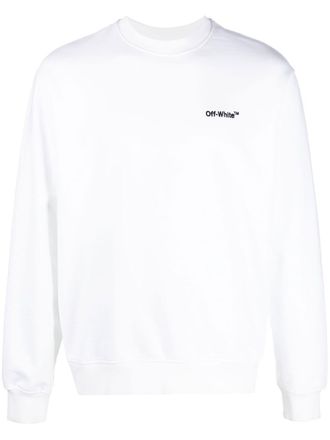 Off-white sweat Helvetica &agrave; encolure ras du cou - Blanc