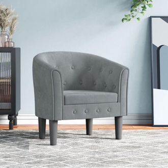 vidaXL Vidaxl - Chaise cabriolet gris fonc&eacute; velours