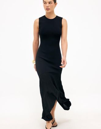 NA-KD Robe sans manches en maille - Noir