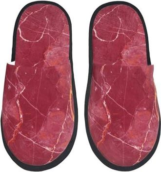 Generic Impression Abstraite En Marbre Rouge Pantoufle Chauds Pantoufles Automne Chaussures Pour Homme Unisex Intérieur M