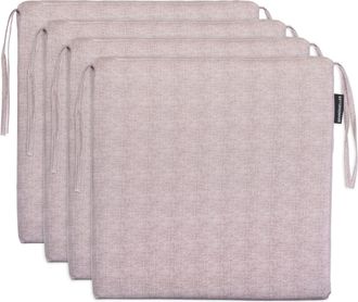 Brandsseller 4er Set Sitzkissen 40x40 cm in changierender Optik - Bequeme Stuhlauflagen mit Bindebändern & abnehmbarem Bezug - Dekorative Sitzpolster für drinnen u
