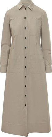 Tory Burch Femme, Robes, Gris, Taille: 40 FR Robe Chemise Ceintur&eacute;e