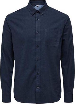 Only & Sons T- Shirt Onsroad Life Reg Melange Ls Chemise à Manches Longues, Blazer Bleu Marine, L Homme