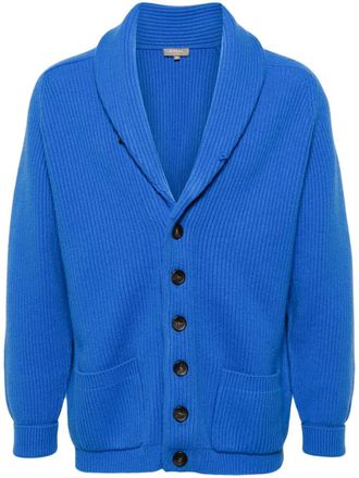 N.Peal cardigan Kensington à design nervuré - Bleu