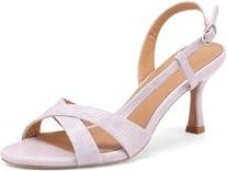 Queen Helena ZM11019 Sandales &agrave; talon moyen, aubergine, 40 EU