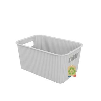 Sundis Vibes, panier de rangement plastique, blanc cass&eacute;, 4L, avec poign&eacute;es, empilable, id&eacute;al pour petits objets et accessoires de la salle de bain, la chamb