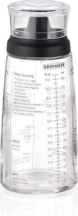 Leifheit Shaker pour Vos assaisonnements, Shaker Vinaigrette, Verre doseur gradué pour Faire des mélanges, ustensiles de Cuisine Multifonctions, Flacon doseur 