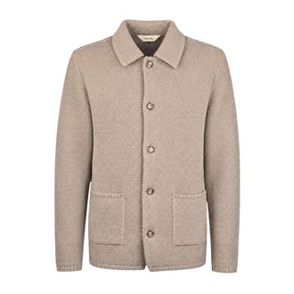 Paoloni Wabenstrick-Cardigan - - Knitwear - Herren - Beige - 2XL