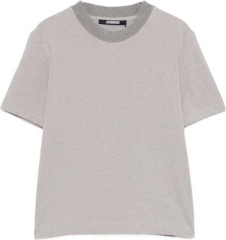Jacquemus Femme, Tops, Gris, Taille: 38 FR Embroidered Logo T-Shirt
