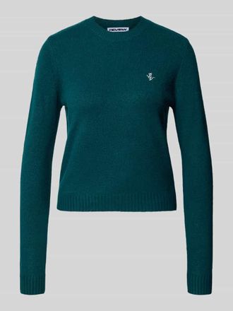 Review Slim Fit Strickpullover aus elastischem Material-Mix
