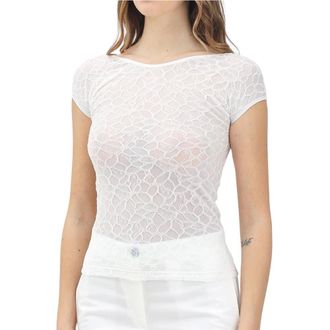 Pinko Pinko, Femme, Blouses et Chemises, Blanc, Taille: 42 FR Top en pizzo